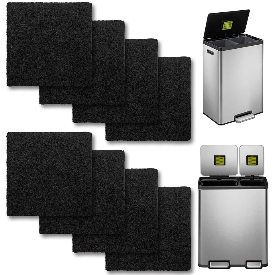 8 Pack Trash Can Odor Filter Refills for Compost Bin, Square Carbon ...