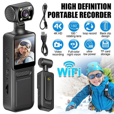 Handheld Action Camera 4K 180° Rotatable 30M Waterproof WIFI Pocket ...