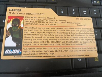 GI JOE 25TH ANNIVERSARY COBRA CARD FILE BEACHHEAD -=- | eBay UK