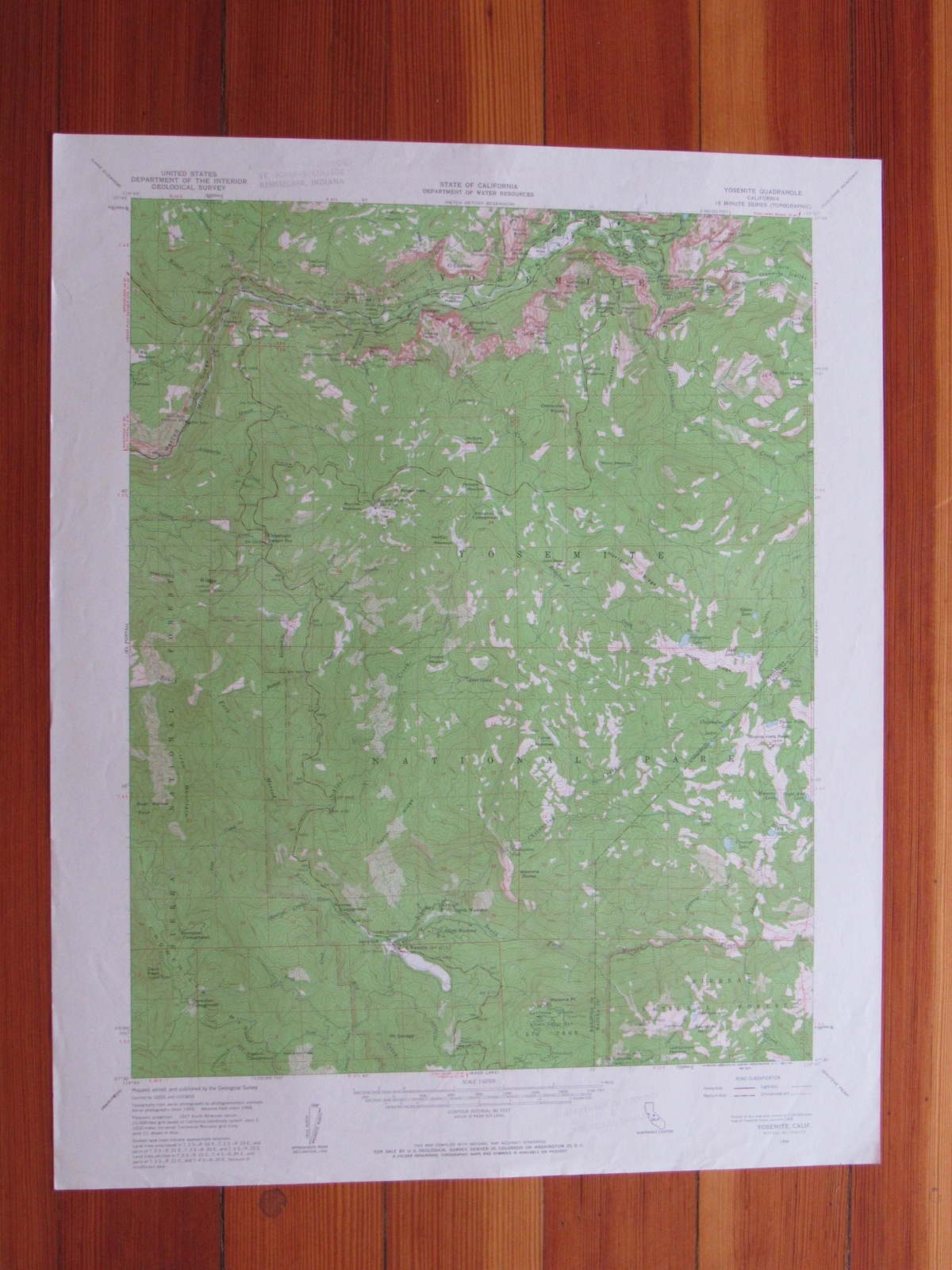 Yosemite California 1961 Original Vintage USGS Topo Map | eBay