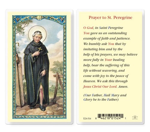 Laminated St. Peregrine Holy Card Catholic Patron Saint of Cancer | eBay