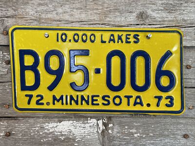 Minnesota License Plate 1972 1973 New, Old Stock MN B95-006 ‘72 & ‘73 ...