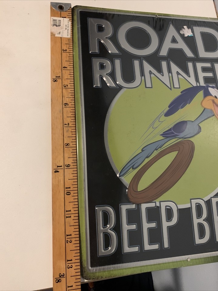 Open Road Brands Beep Beep Road Runner Black Embossed Tin Sign | eBay