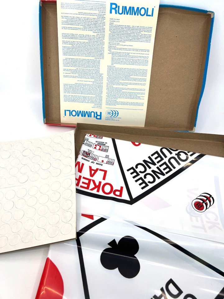 Rummoli Game Deluxe Canada Games 1985 Unused Play Sheet Unpunched Chips ...