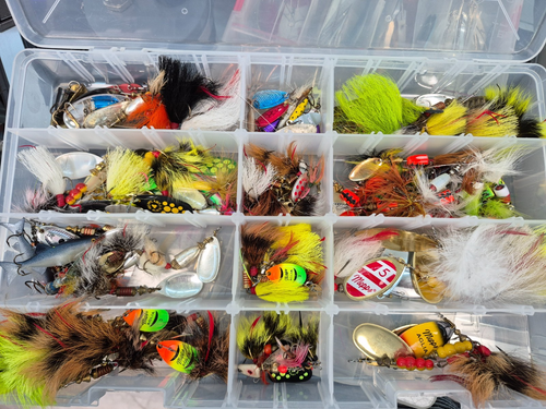 huge box of mepps and inline spinner fishing lures | eBay