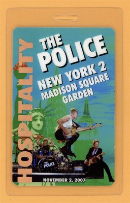 The Police 2007 Reunion Tour MSG NY 2 Laminated Backstage Pass | eBay