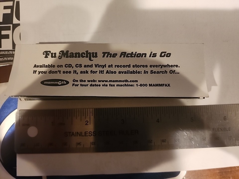 Fu Manchu The Action Is Go Album Release Promo Sticker | eBay