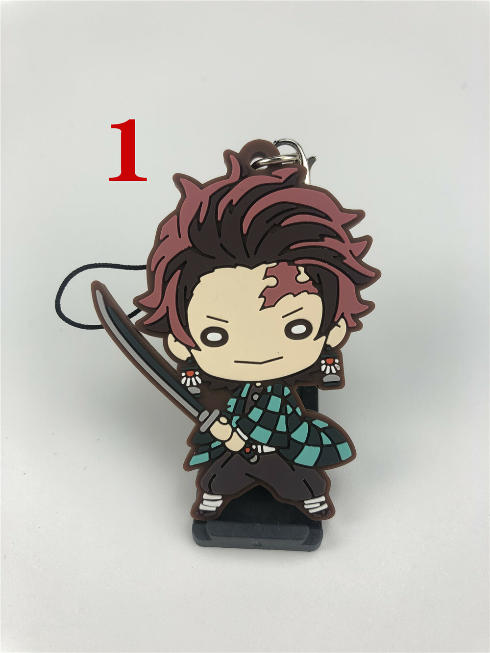 Anime Demon Slayer Kimetsu no Yaiba rubber Keychain Key Ring Race ...