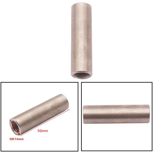 Stainless steel Threaded Sleeve Rod Bar Stud Round Connector M10X50mm 1 ...
