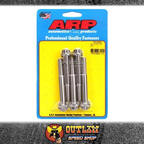 ARP Stainless 300 Polished Bolts 12-Pt 3/8"-16 UNC x 3.000" UHL 5Pk ...