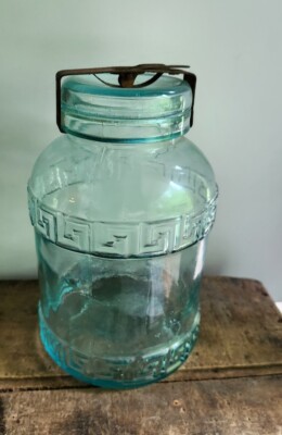 Antique Safety Valve Fruit Half Gal Fruit Jar Patd May 21, 1895 Greek ...
