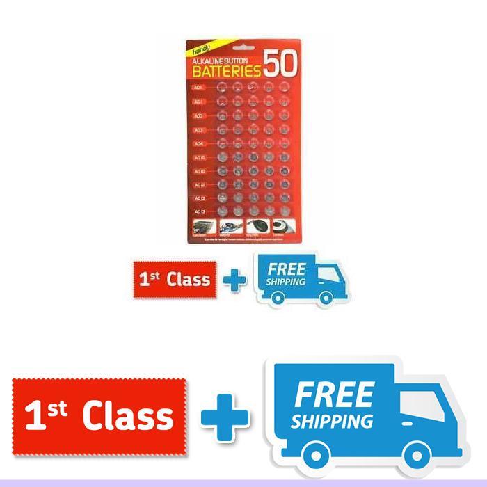 50 Assorted Mixed Alkaline Button Cell Batteries 377 AG1 AG3 AG4 AG10 AG12 AG13 | eBay