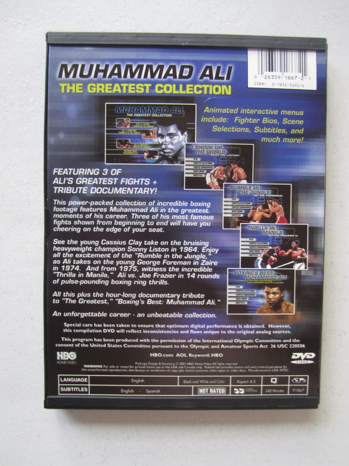 Muhammad Ali: The Greatest Collection (DVD, 2001) RARE OOP Snapper Case ...