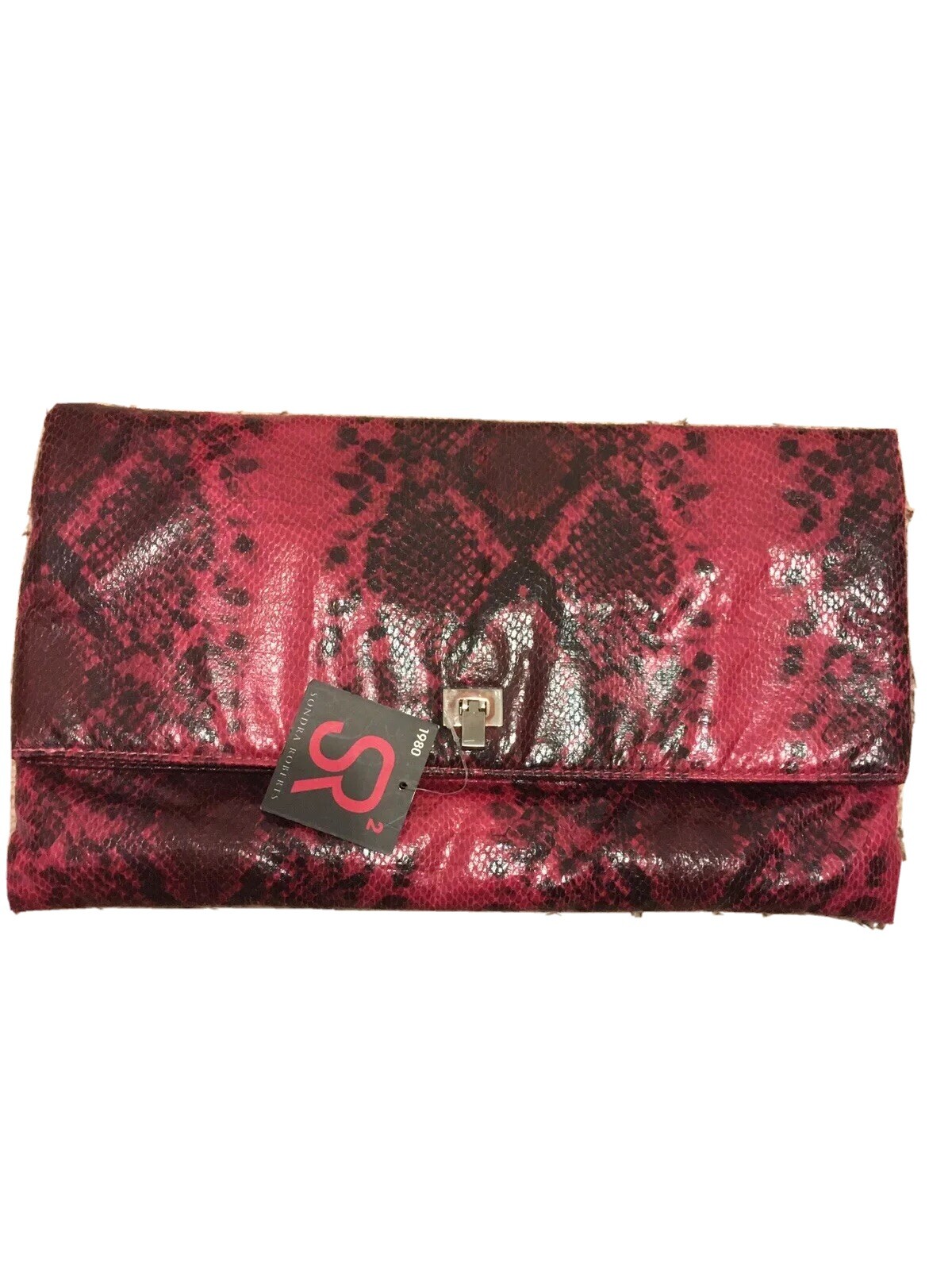 SR2 Sondra Roberts-1980-Snake Embossed-LRG Clutch,Purse,Handbag ...