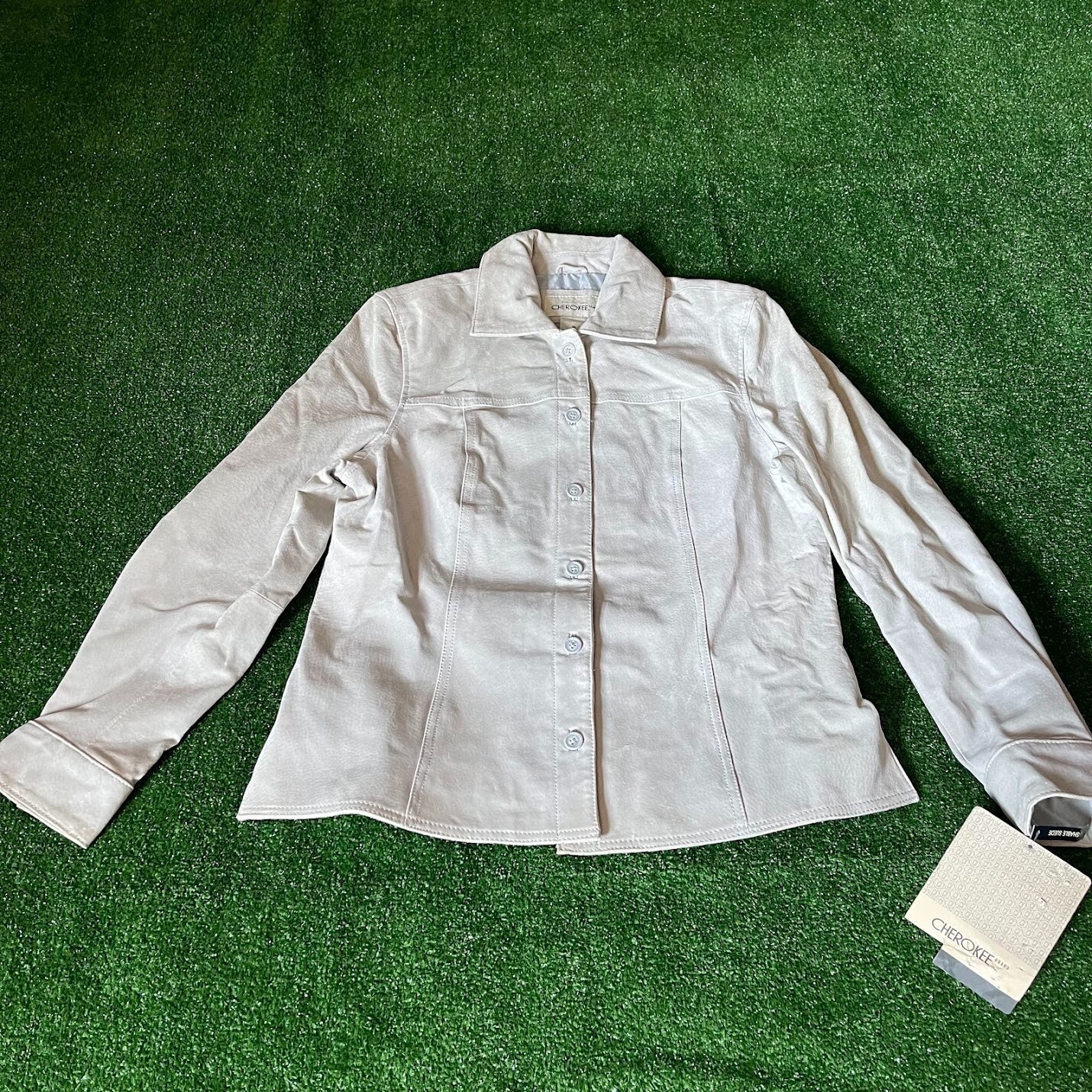 Cherokee Leather Suede Y2K Vintage Style Phantom Blue Button Shirt ...