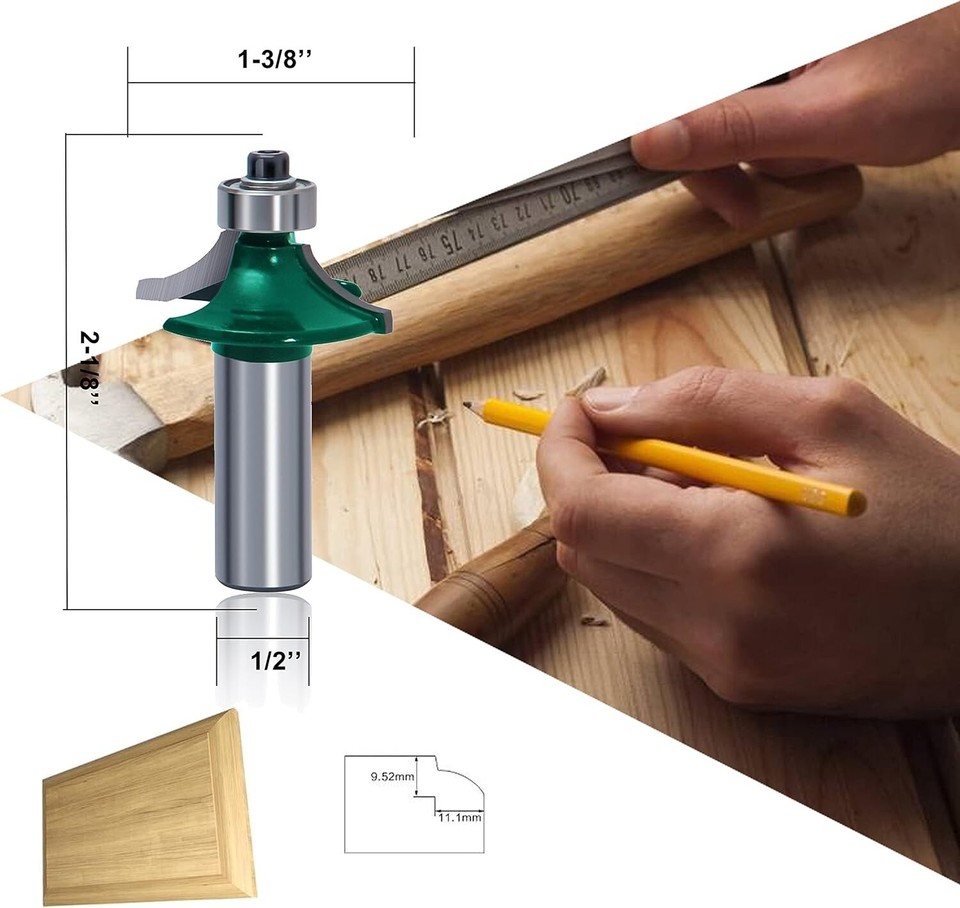 PEALIFE Router Bit Set Door Drawer Cabinet Front Edging 1/2 Inch Shank ...