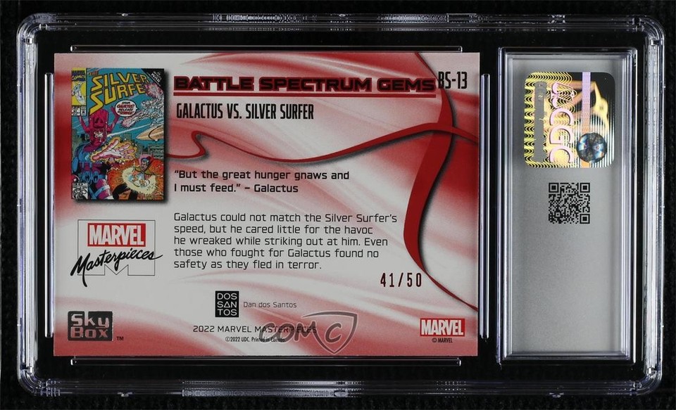 2022 Marvel Masterpieces Red 41/50 Galactus vs Silver Surfer CGC 10 Gem ...