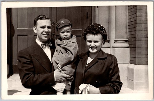 Vintage Snapshot Family Of Three In Suits 1950s | eBay