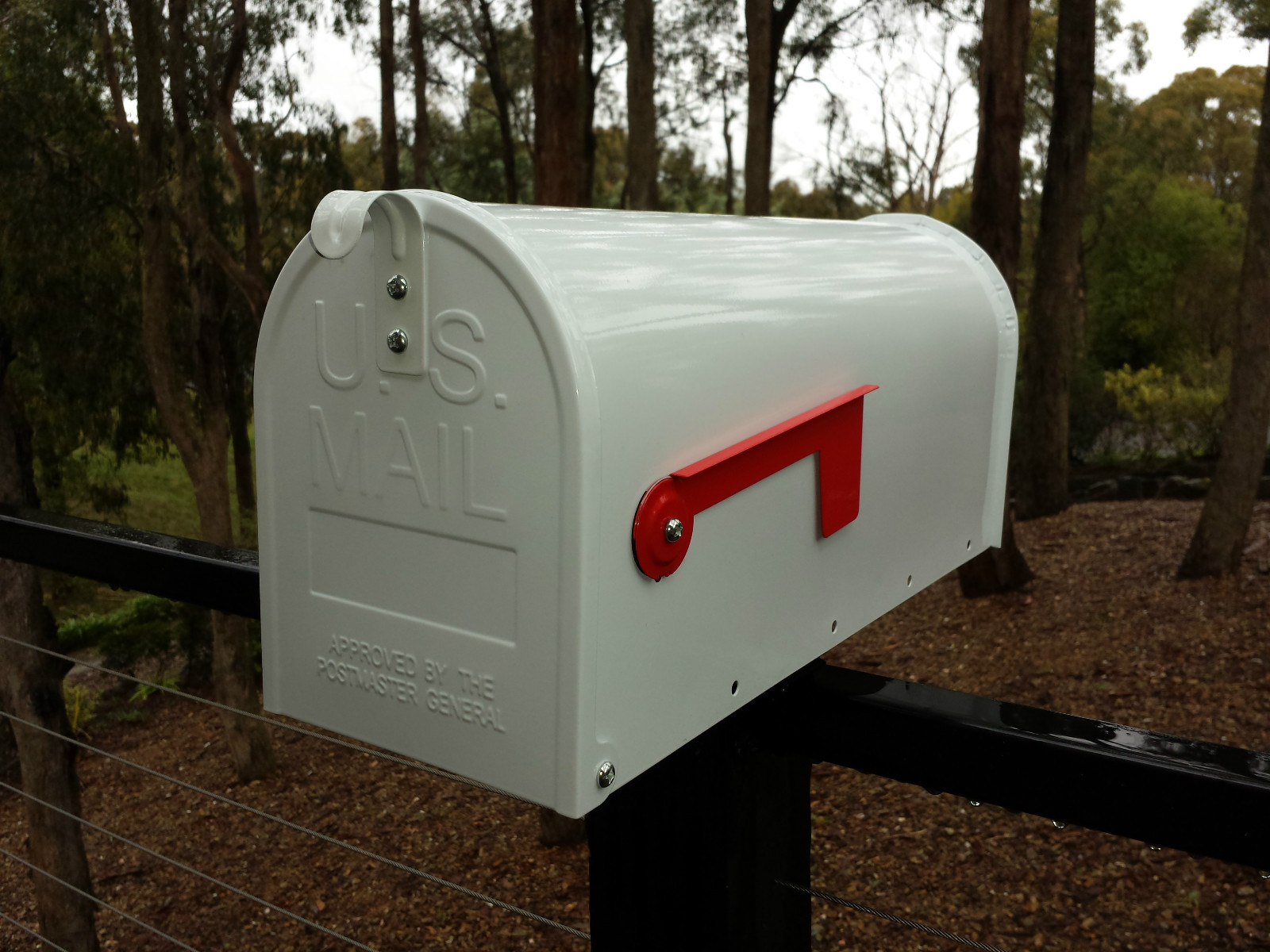 US style LETTERBOX MAIL BOX AMERICAN MAILBOX INDICATOR WHITE NEW STEEL ...