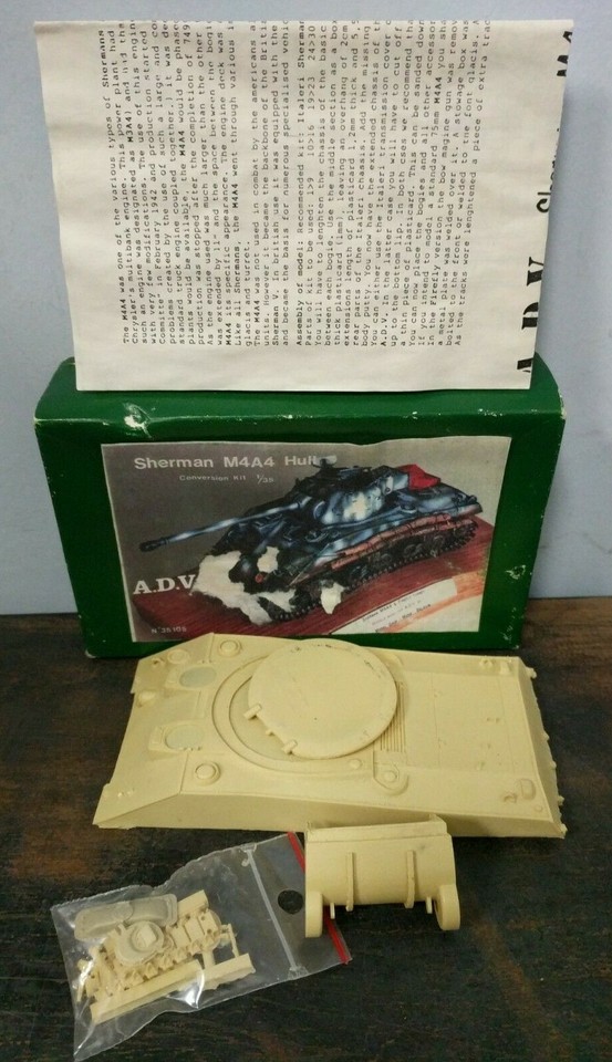 ADV Sherman M4A4 Hull WWII 1/35 #35105 Unused Unpainted Rare Model B1-4 ...