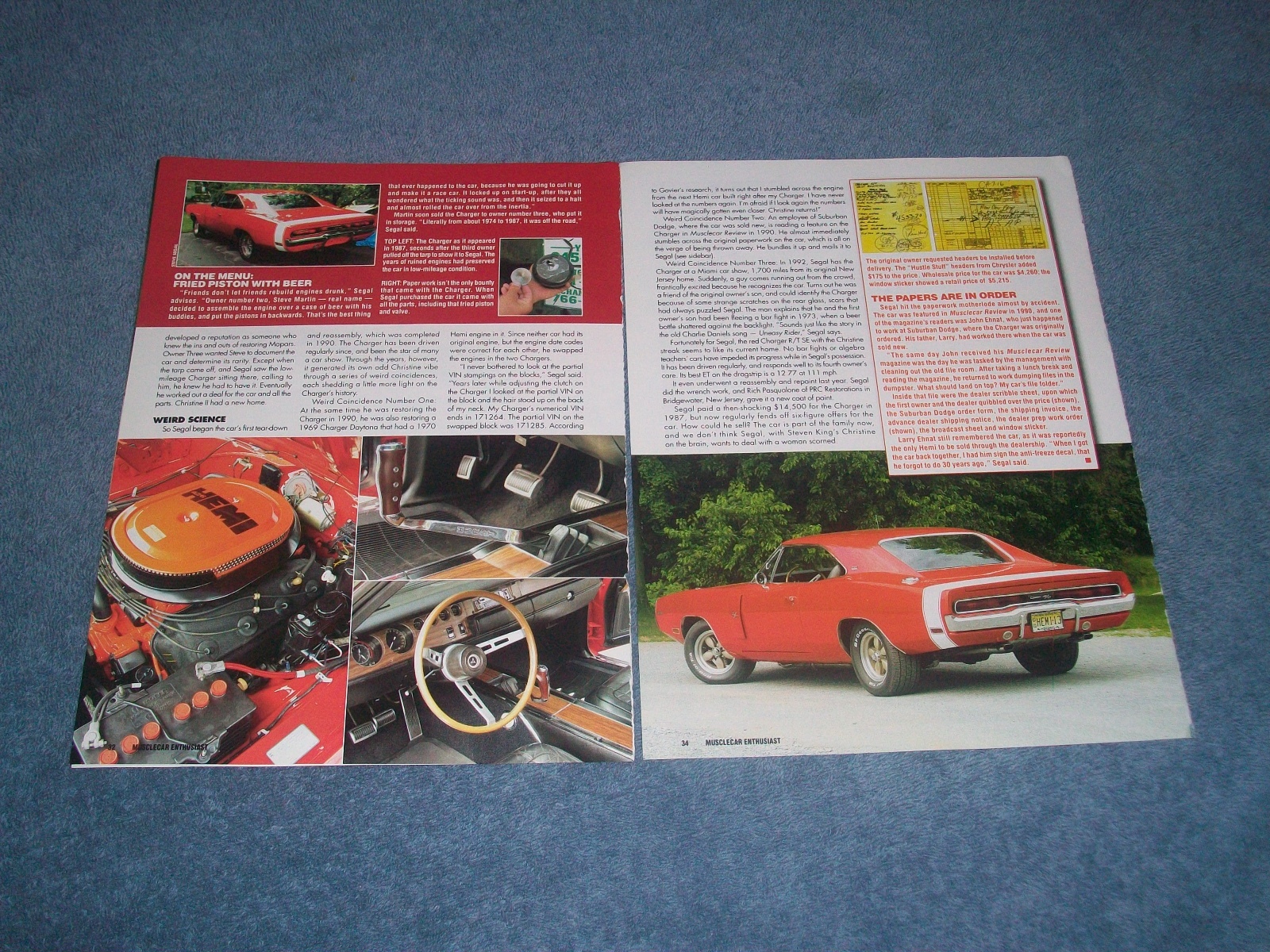 1970 Dodge Hemi Charger R/T SE Article "Red Rascal" | eBay