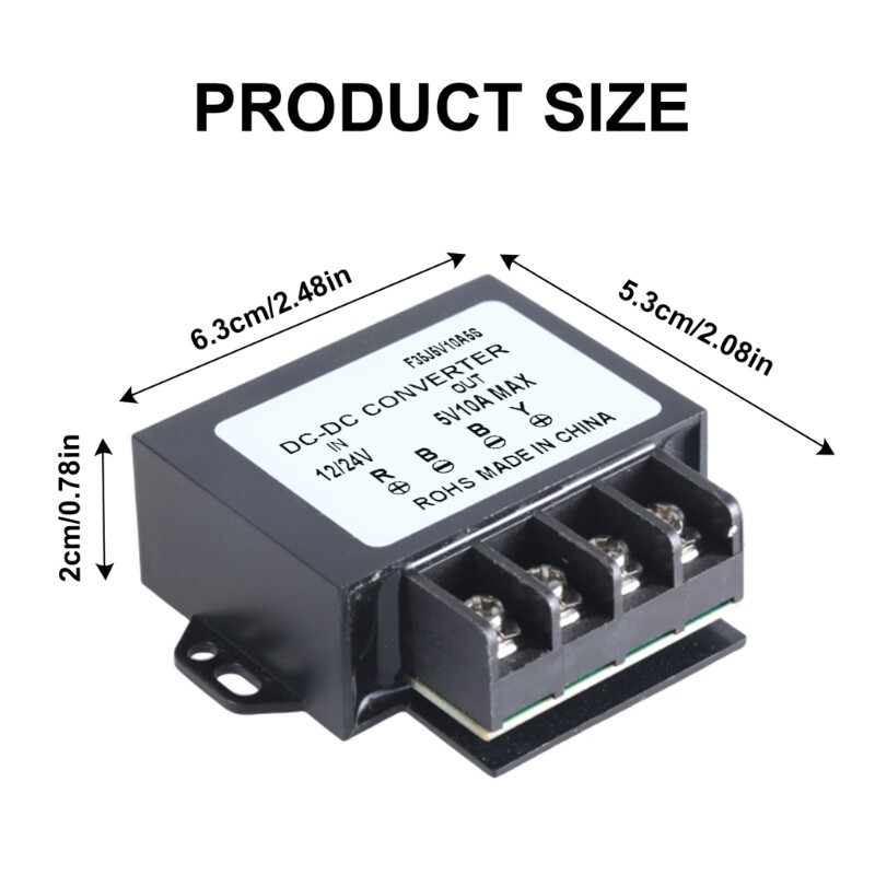 12-24V to 5V10A Voltage Step Down Power Adapter Module for LED Light ...