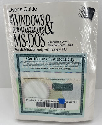 Windows for Workgroups & MS-DOS New Sealed On 3.25” Floppy Disks OEM ...
