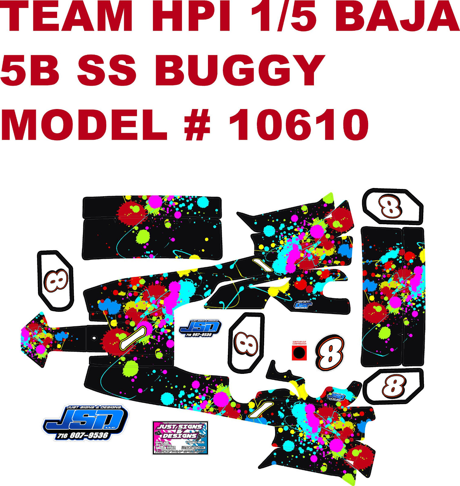 HPI BAJA 5B wrap decals stickers trophy truck PAINT SPLATS hpi baja | eBay