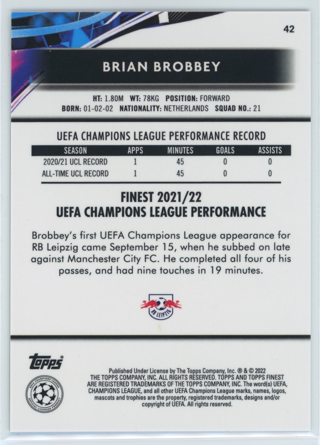 BRIAN BROBBEY 2021-22 TOPPS FINEST CL ROOKIE #42 RC QTY | eBay