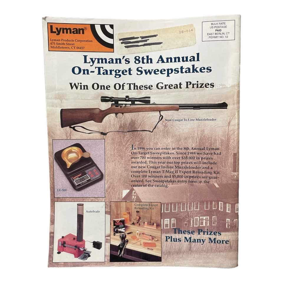 Lyman Products USA 1996 Vintage Hunting Reloading Sights Accessories Catalog | eBay