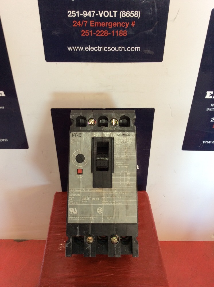 Siemens ITE Circuit Breaker ED63A040 40 Amp 600 Volt 3 Pole | eBay