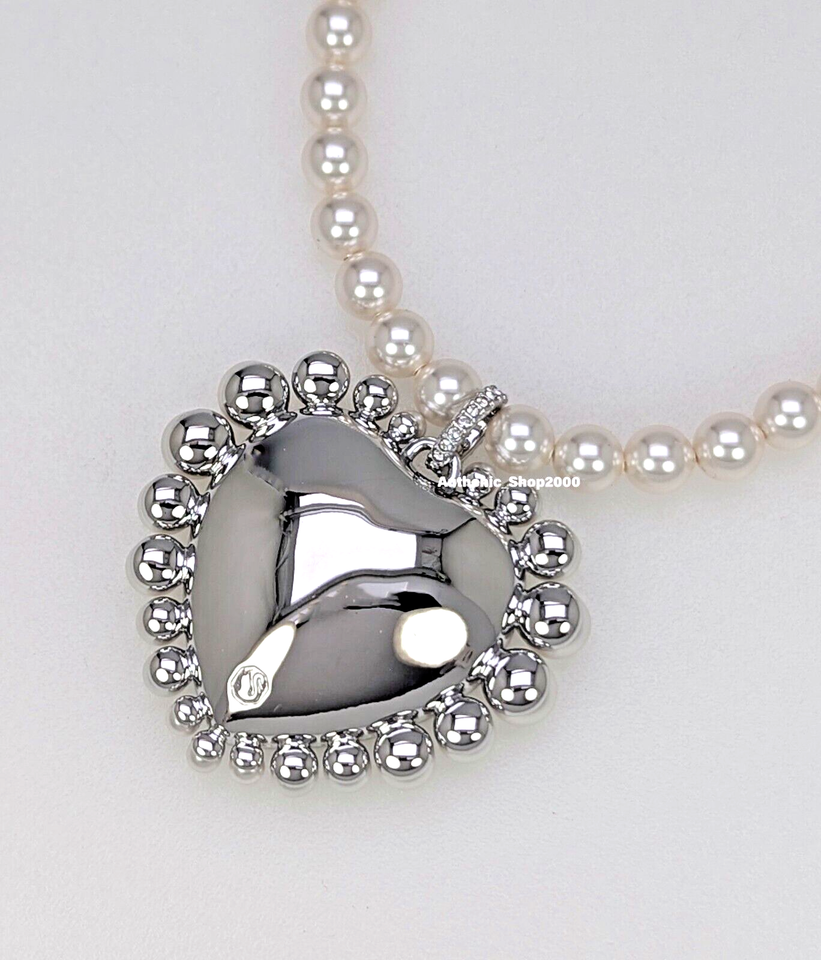 NEW 100% Authentic Ariana Grande x SWAROVSKI White Pearl Heart Necklace ...