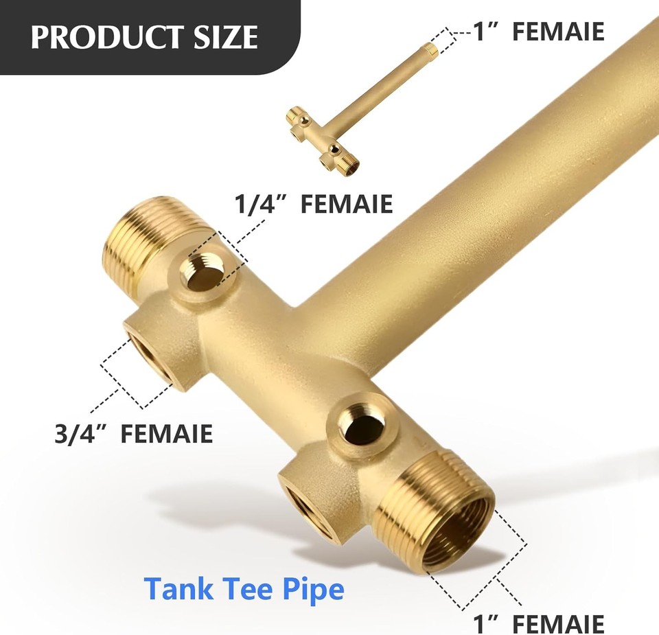 Pressure Tank Tee - 40-60Psi Water Pressure Tank Installation Kit with ...