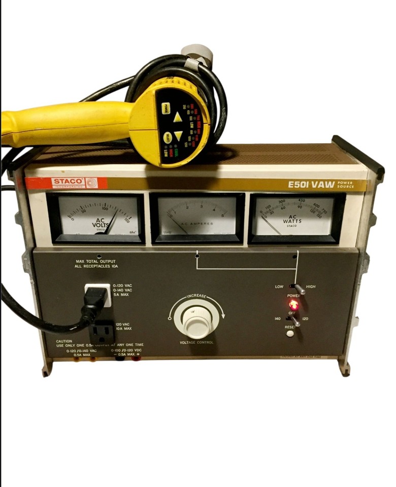 Staco E50I VAW Power Source Variac Variable Transformer Watts Amps AC ...