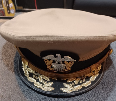 WWII US Navy Field Grade Officers Service Visor Cap or Hat | eBay