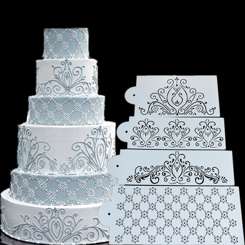 Princess Lace Cake Stencil Set Wedding Cake Cookie Border Stencils ...