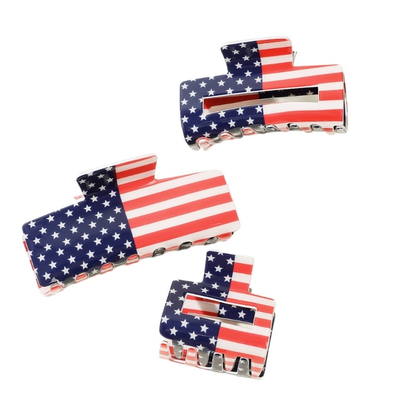 Unique American Flags Print Hair Claw Woman Long Thick Hair Ornament ...