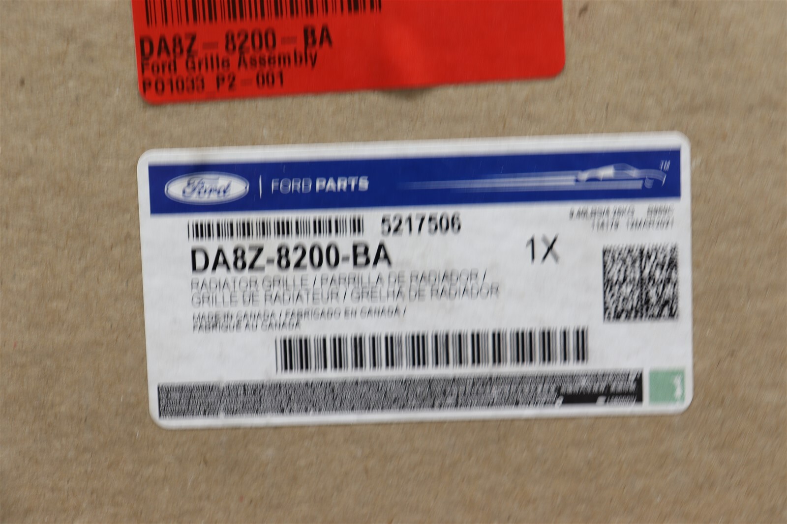 NEW OEM Ford Inner Radiator Grille Assembly DA8Z-8200-BA Flex Limited ...