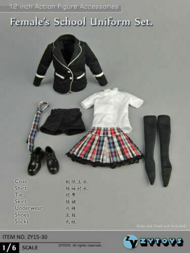 ZY Toys ZY15-30 1/6 Female Black School Uniform Clothes F 12''Figure ...