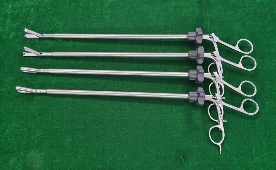 4pc Laparoscopic Gall Bladder Extractor & Stone Holding Forceps 10mm ...