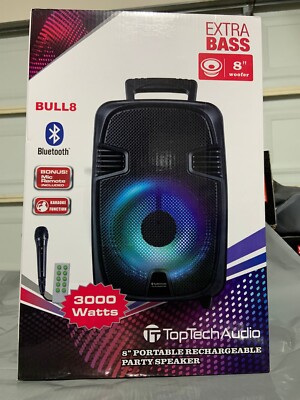 bluetooth speaker portable TOP TECH AUDIO Extra Bess 3000w P.m.p.o Mic ...