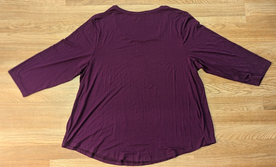 JM Collection Women 3x Top 3/4 Sleeve Pullover Shirt Top Airy Light ...