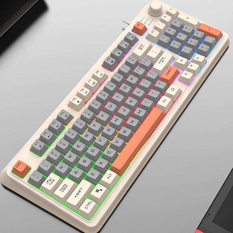 Game Keyboard Wired Keyboard Desktop Computer Keyboard Color Light ...