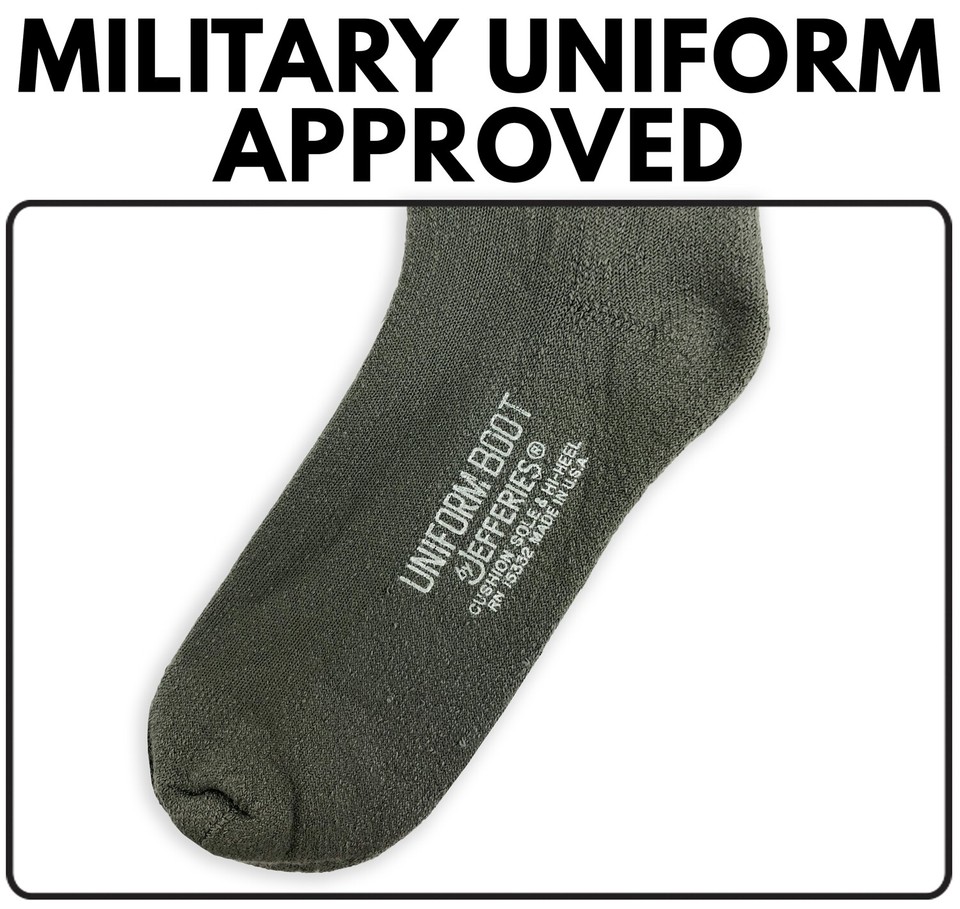 Jefferies Socks Mens Womens Military Uniform Rib Combat Mid Calf Boot ...