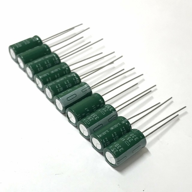 2 pcs 35V 470uF 105c PL-U Nichicon Electrolytic Capacitor Green M ...