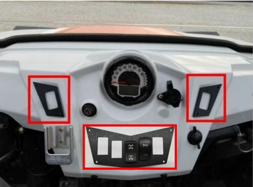 Polaris RZR 800, 900xp, 570 Dash Rocker Switch Panel Plate Set 7 Spots ...