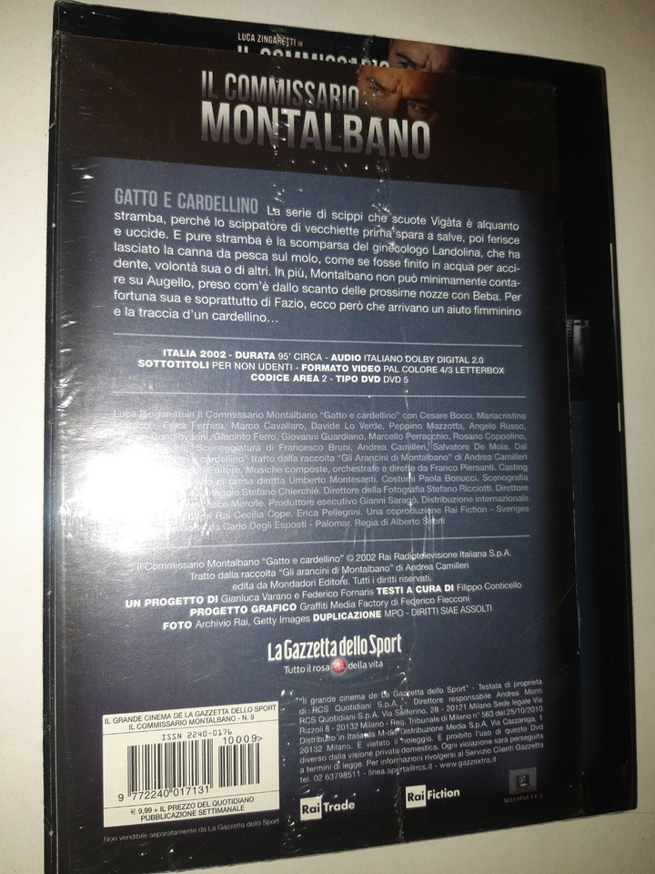 Dvd N°9 Gatto E Cardellino Il Commissario Montalbano Luca Zingaretti ...