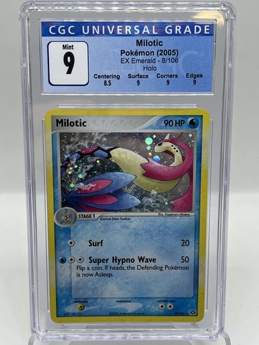 Milotic 8/106 EX Emerald Holo Rare 2005 Vintage Pokémon TCG Card CGC 9 ...