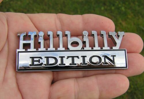 HILLBILLY Car Chrome Auto Motorcycle Badge Emblem Car Fender, Trunk or ...