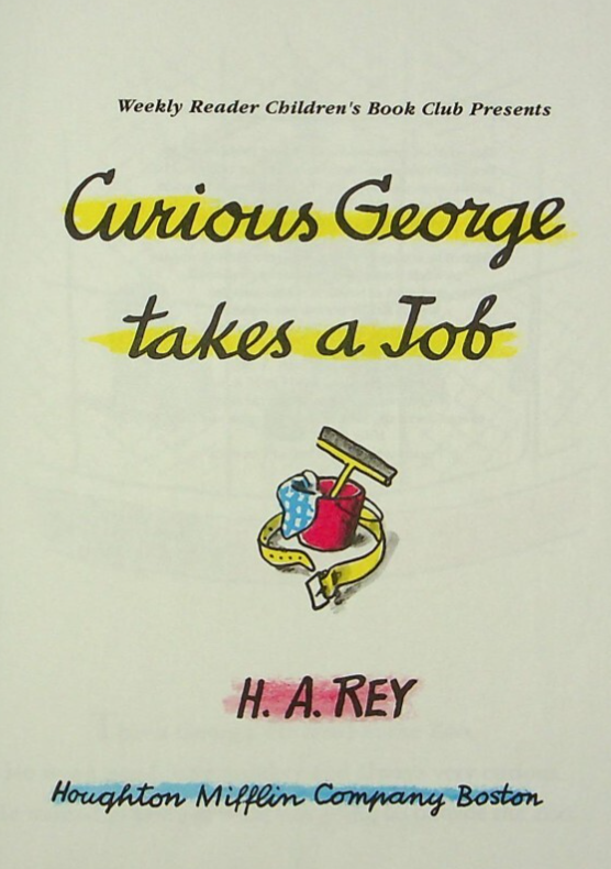 Curious George Takes a Job by H.A. Rey 1975 Vintage children's book ...